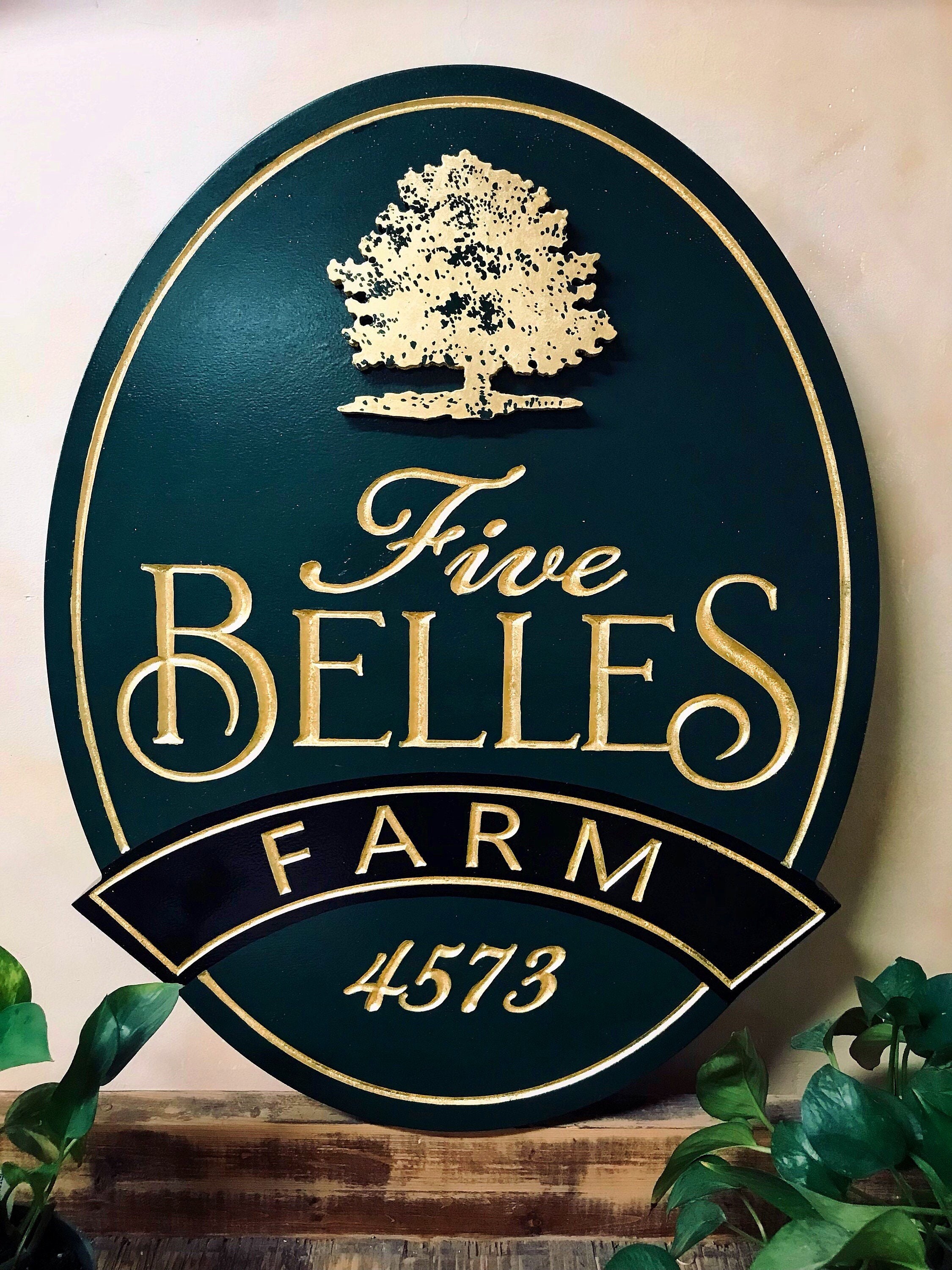Custom Carved Sign Gold Leaf Sign Farm Sign Hanging Sign - Etsy