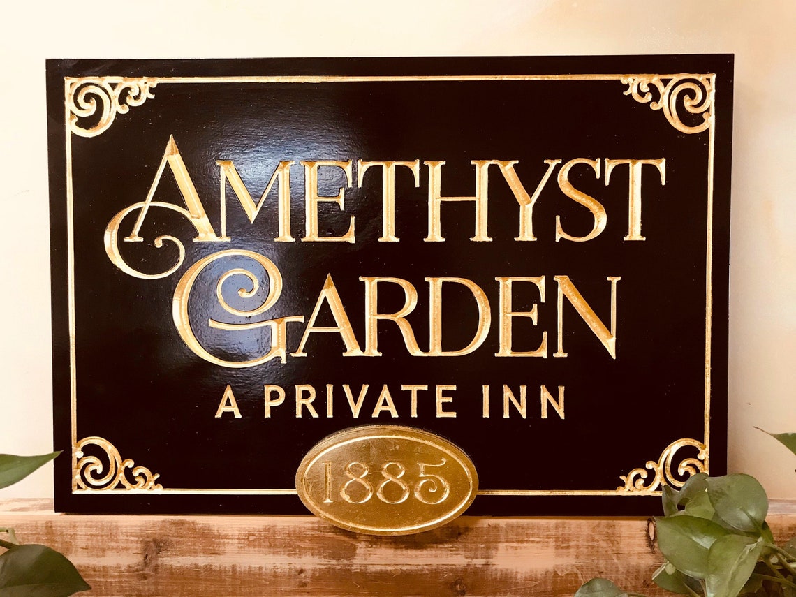 Custom Carved Sign 23K Gold Leaf Sign for Your Business - Etsy