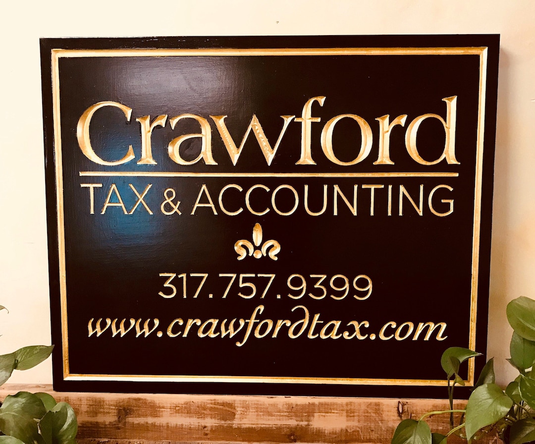 Custom Carved Sign, 23K Gold Leaf, Sign for Your Business, Hanging Sign ...