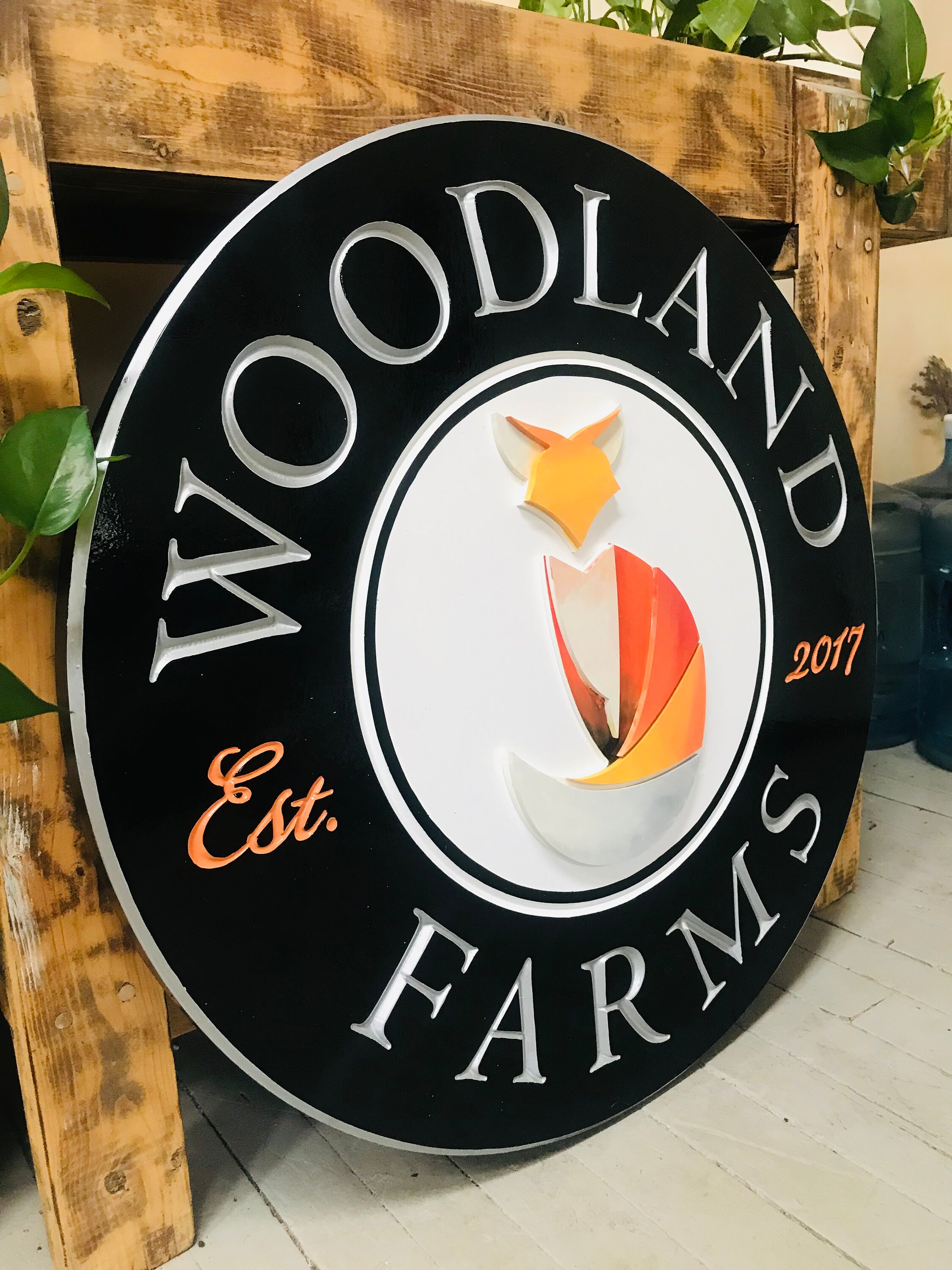 Custom Carved Sign Circular Sign Hand Painted Sign Hanging - Etsy