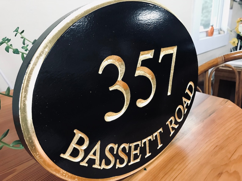 Address Sign 23k Gold Leaf Sign Gold Leaf Starfish Carved - Etsy