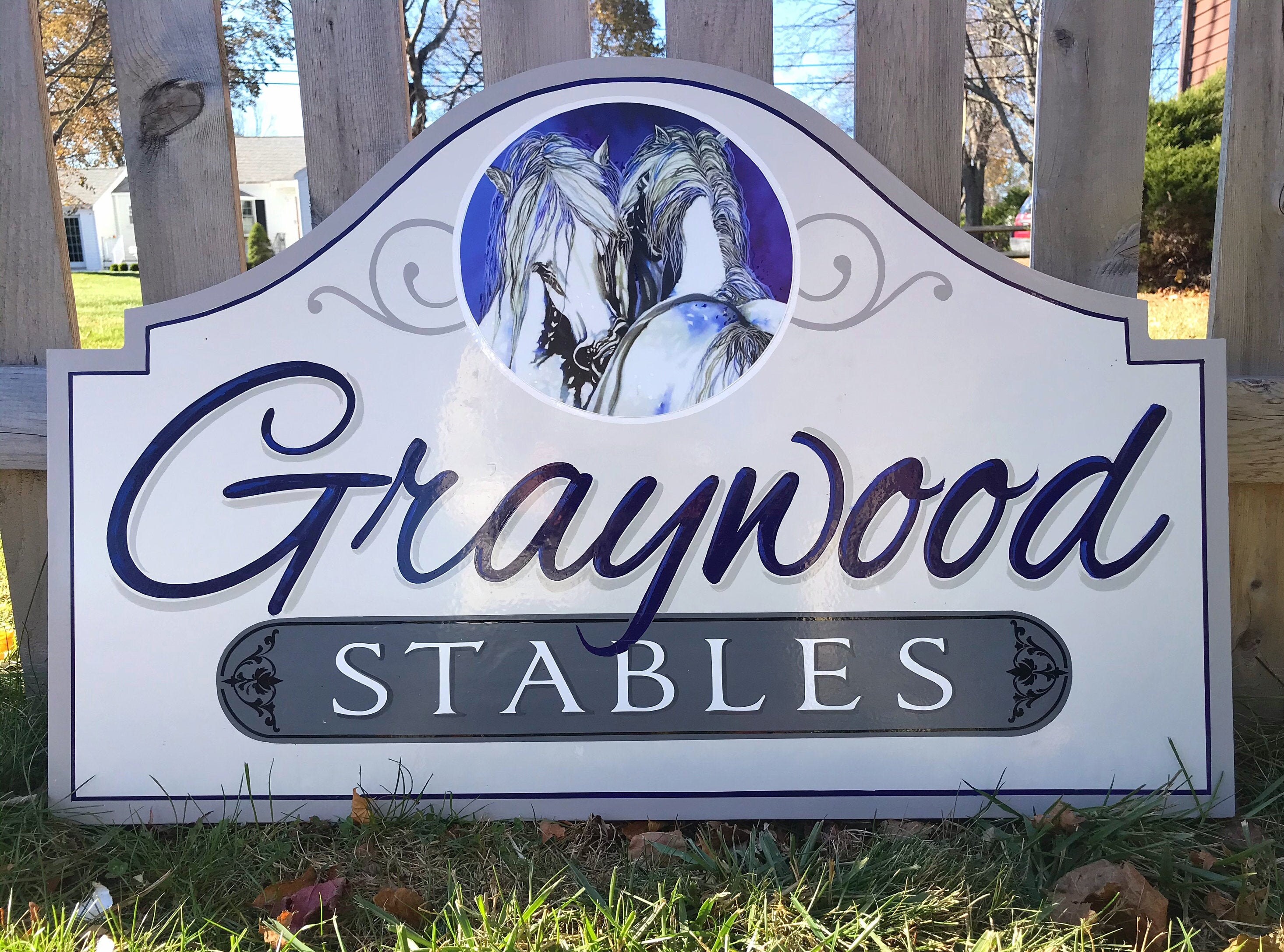 Wooden Sign for Business Hand Painted Sign Horse Sign | Etsy