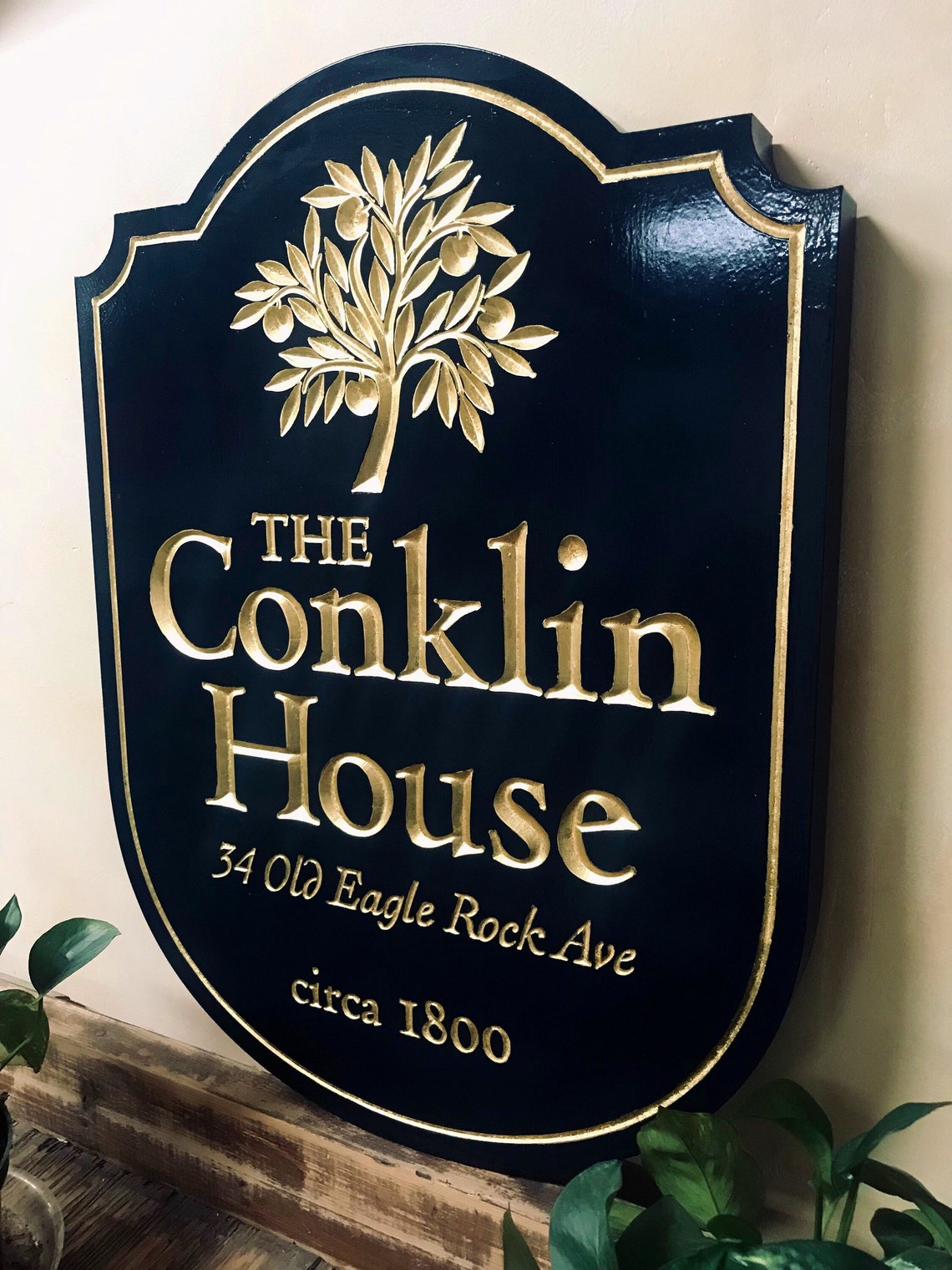 Custom Carved Sign, Gold Leaf Sign, Hanging Sign - Etsy