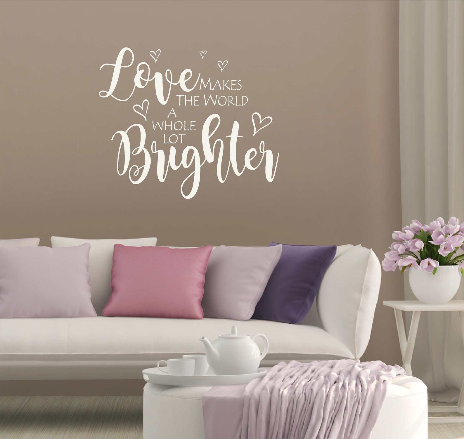 Love Makes the World a Little Bit Brighter Wall Decal Vinyl - Etsy