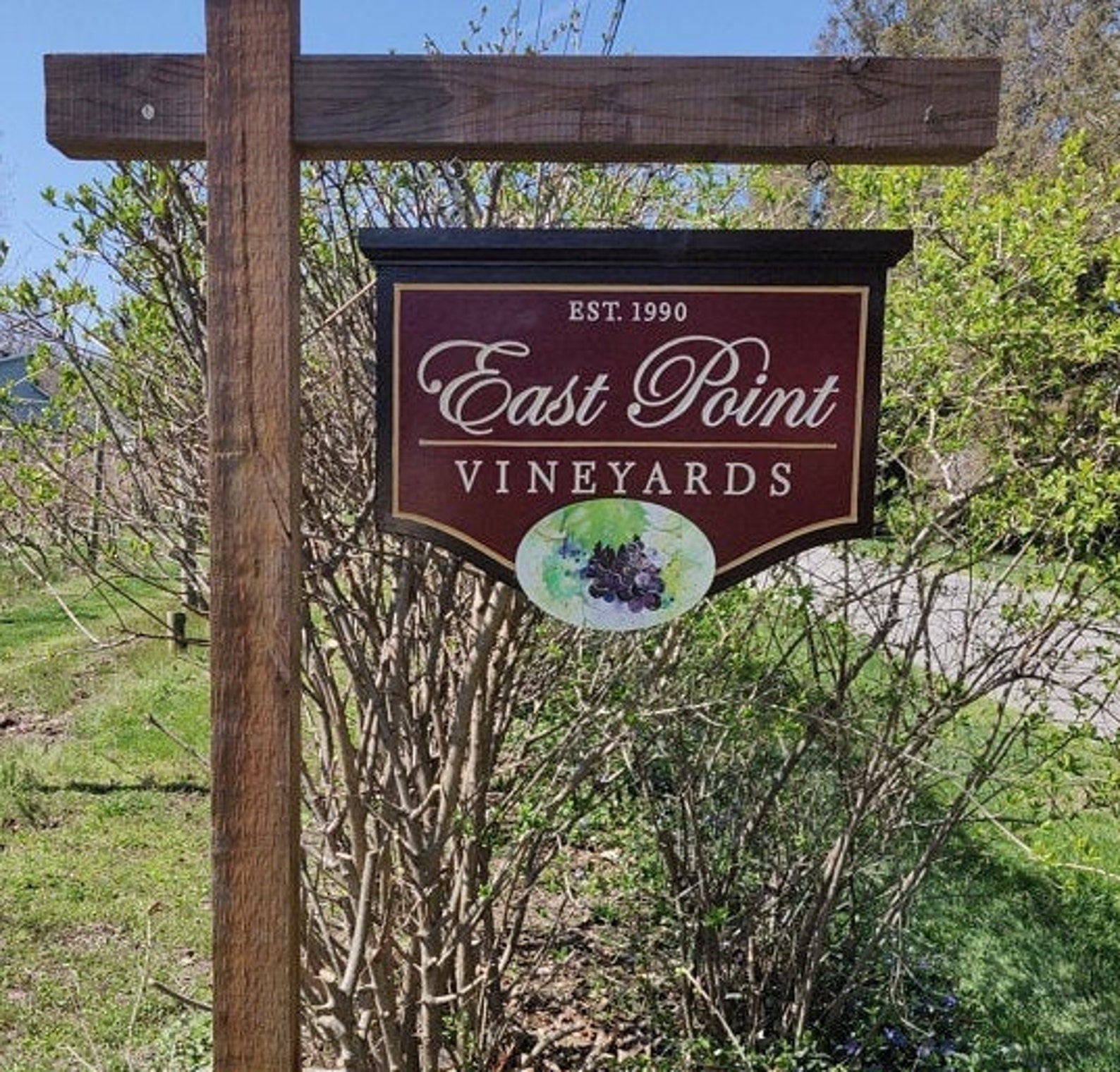 Custom Carved Vineyard Sign Hanging Sign Outdoor Sign Hand | Etsy
