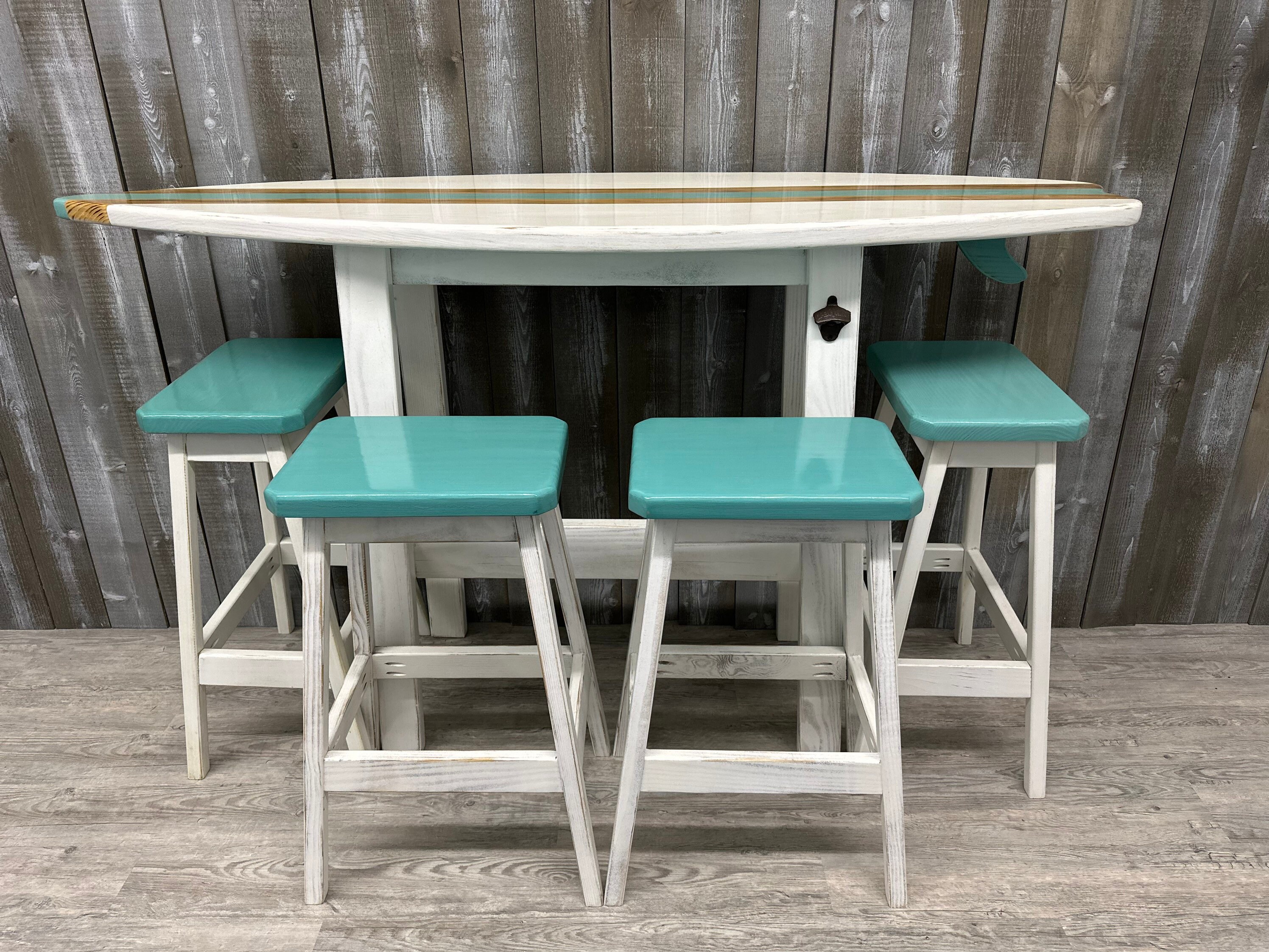 6 Foot Surfboard Table ONLY, Bar Height Table, Made in North Carolina ...