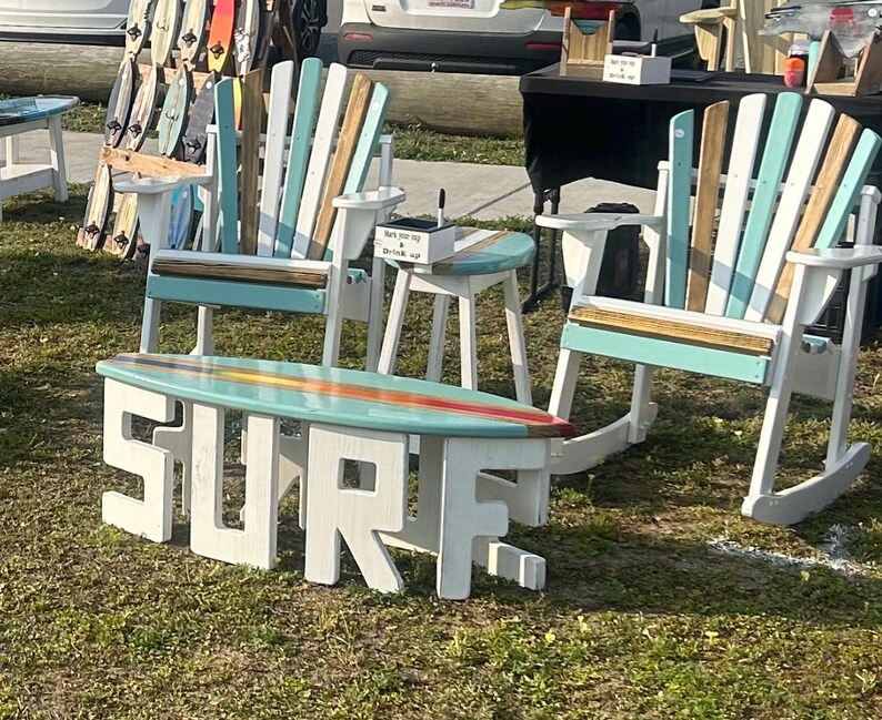 4 Foot Surfboard Table SURF Base, Coffee Table, Made in North Carolina ...