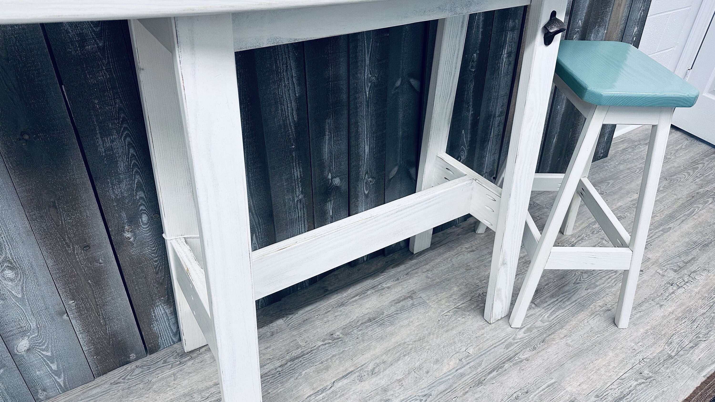 6 Foot Surfboard Table With 4 Stools, Bar Height Table, Made in North ...