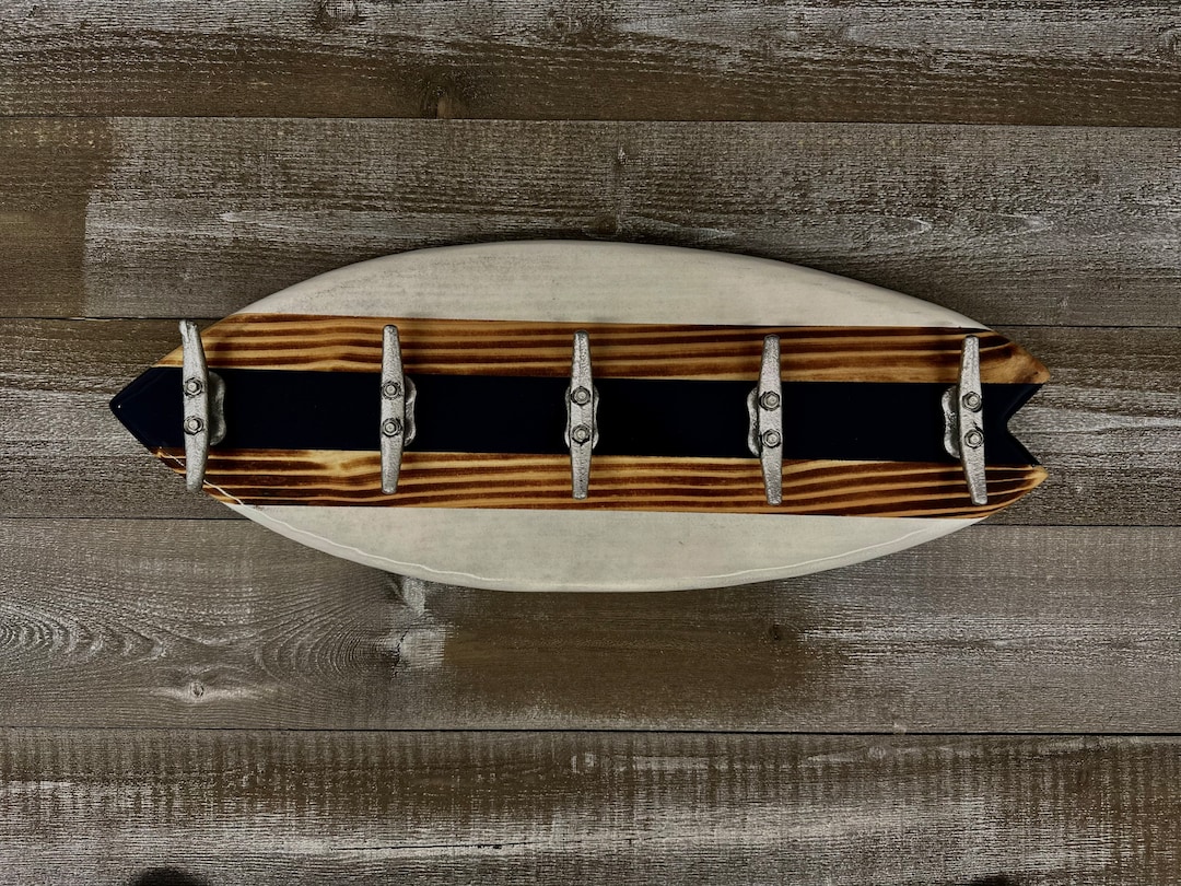 32" Surfboard Towel/coat Rack With Galvanized Boat Cleats. - Etsy