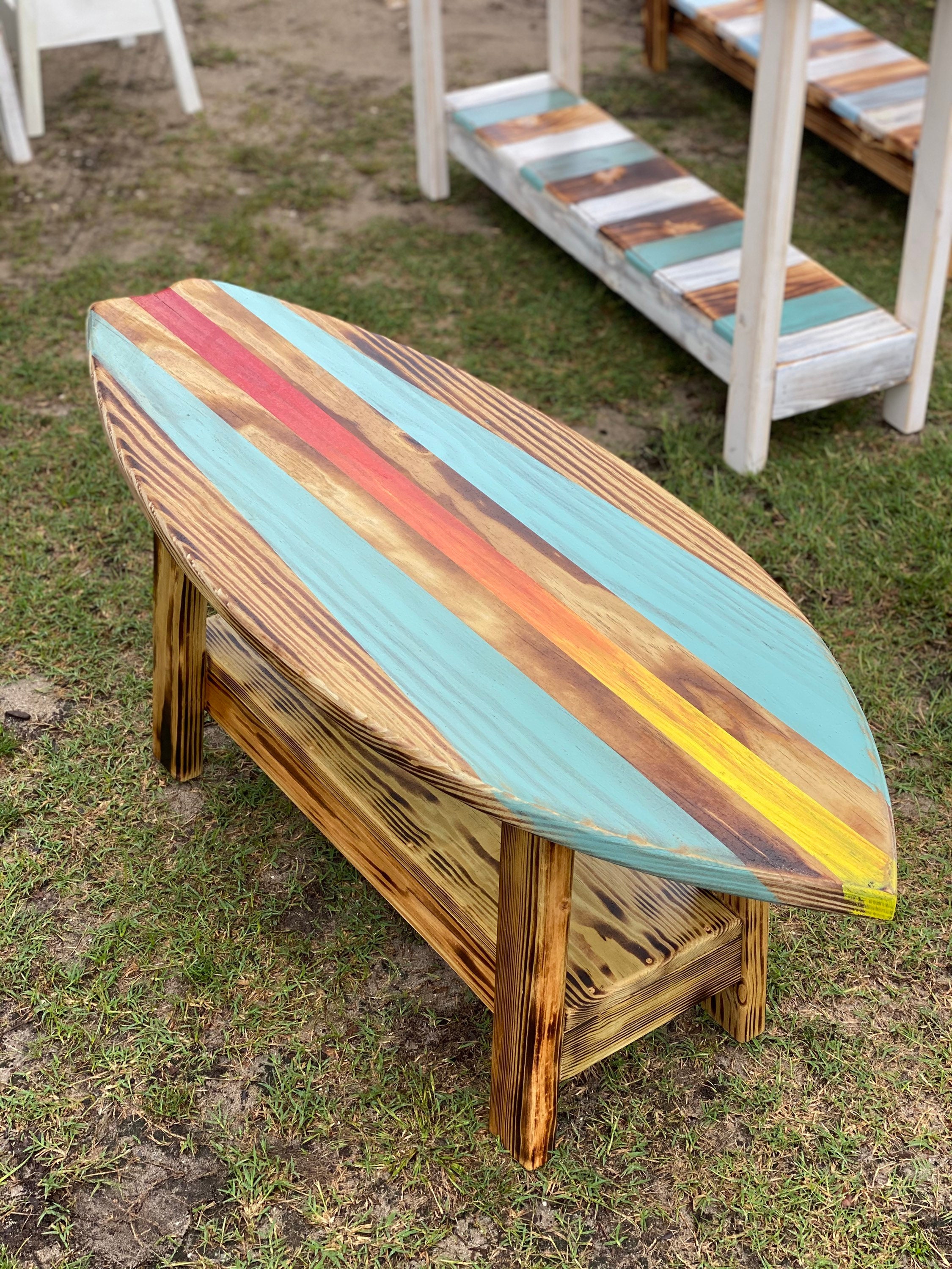 4 Foot Surfboard Table, Coffee Table, Made in North Carolina, Carolina ...