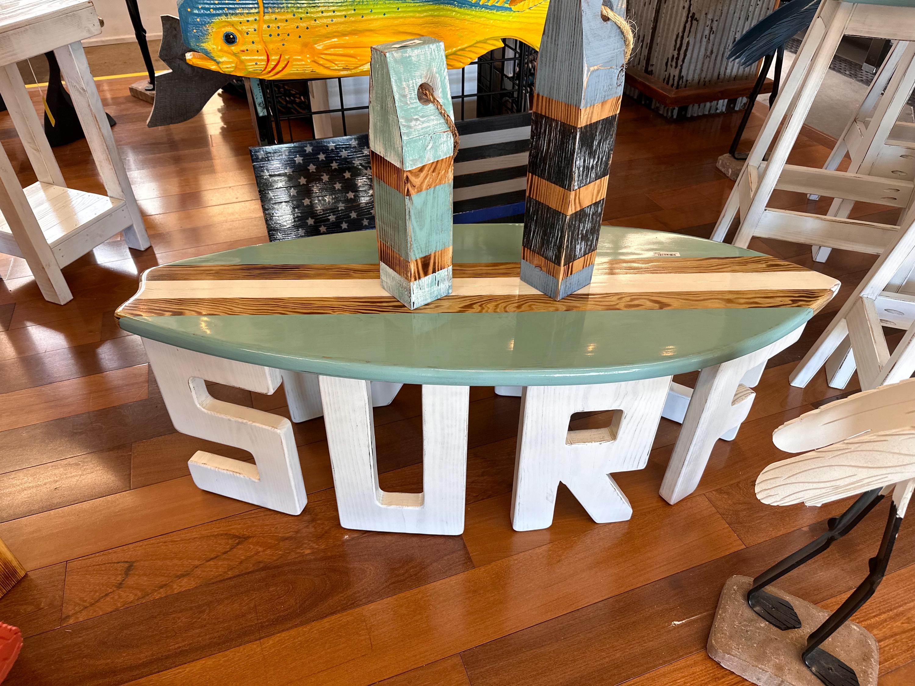 4 Foot Surfboard Table SURF Base, Coffee Table, Made in North Carolina ...
