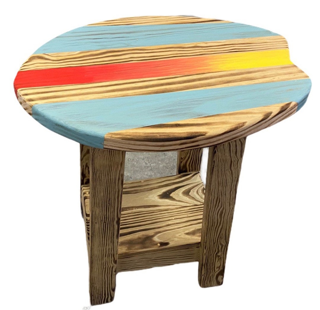24 Inch Tall, Surfboard Table, End Table, Surfboard End Table, Made in ...