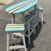 6 Foot Surfboard Table With 4 Stools, Bar Height Table, 42" Tall, Pub ...