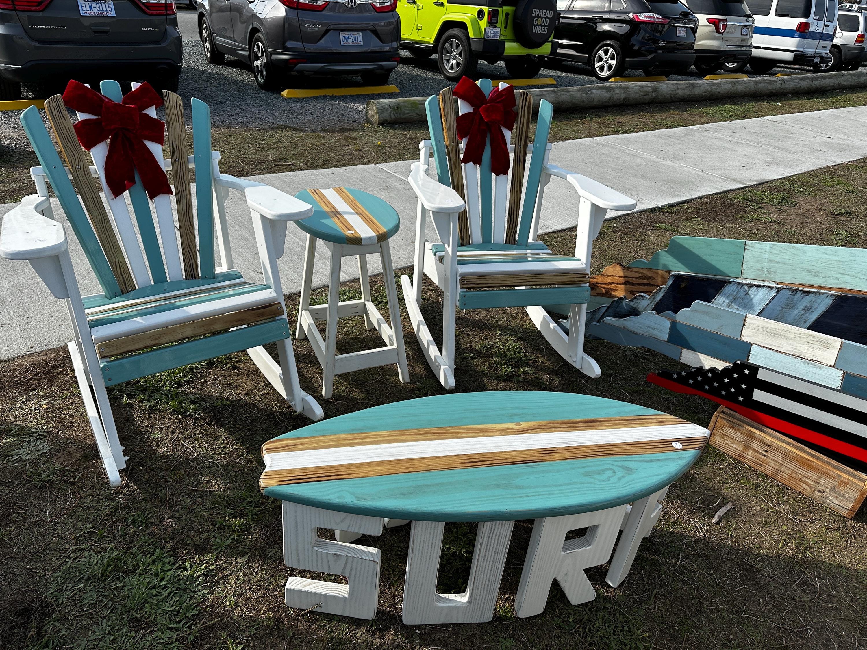 4 Foot Surfboard Table SURF Base, Coffee Table, Made in North Carolina ...