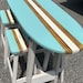 6 Foot Surfboard Table With 4 Stools, Bar Height Table, 42" Tall, Pub ...