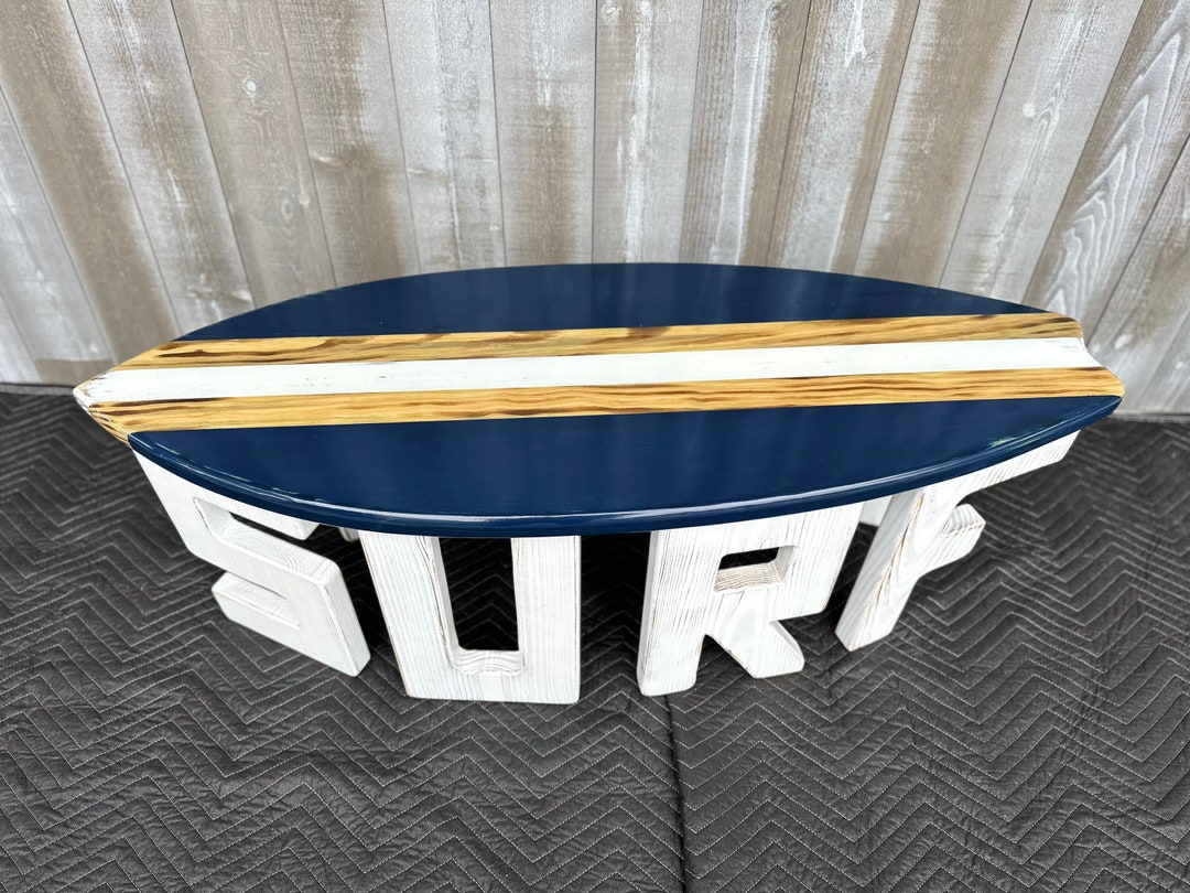4 Foot Surfboard Table SURF Base, Coffee Table, Made in North Carolina ...