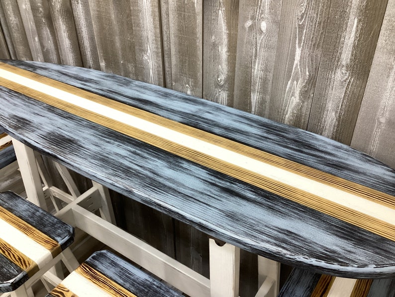 6 Foot Surfboard Table With 4 Stools, Bar Height Table, Made in North ...