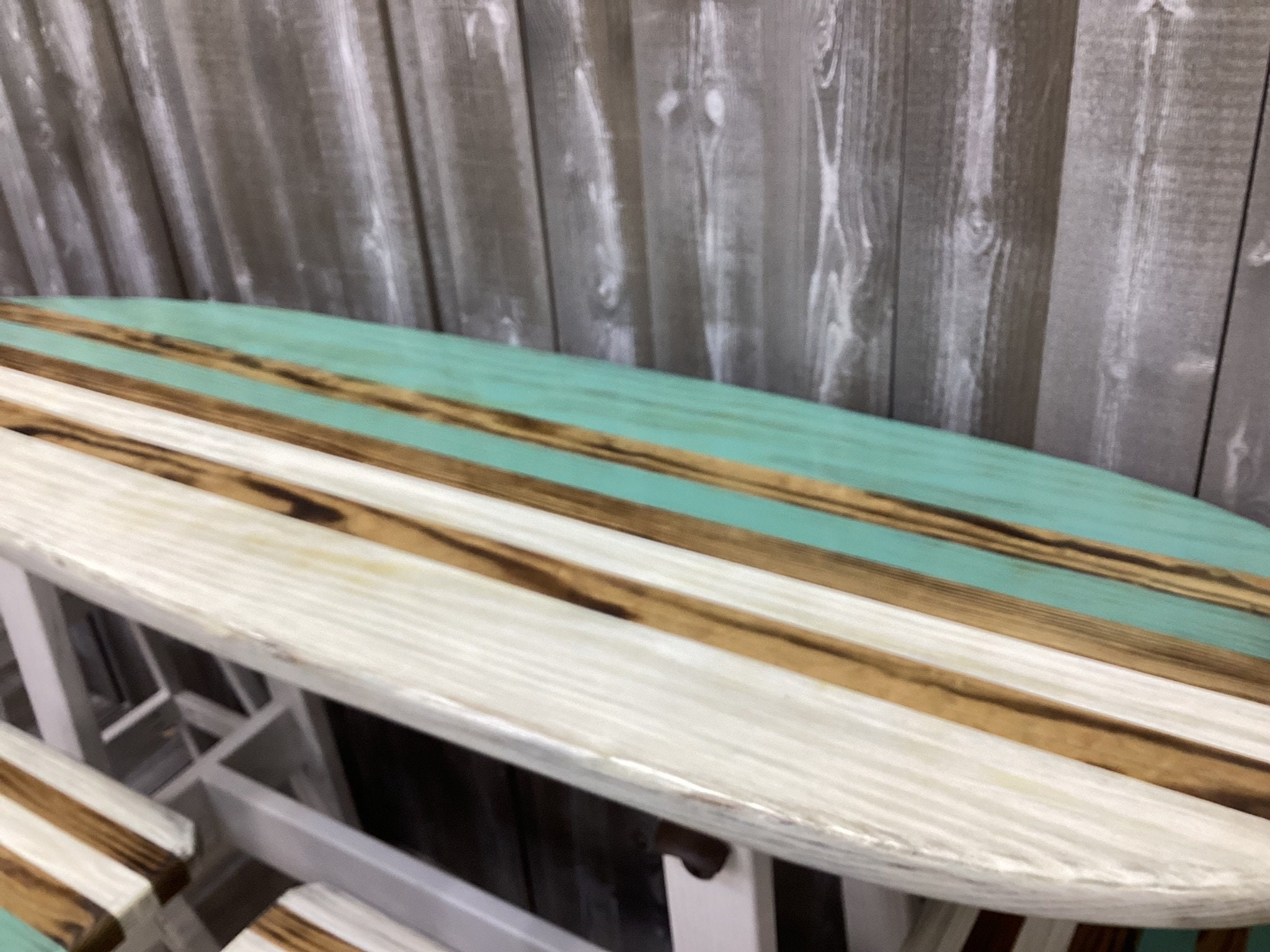 6 Foot Surfboard Table With 4 Stools, Bar Height Table, Made in North ...