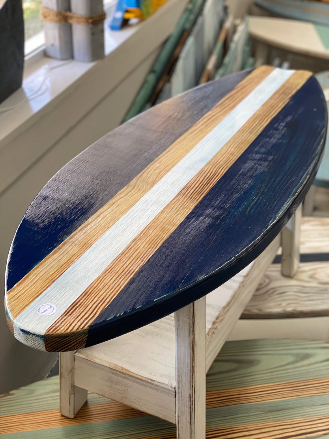 4 Foot Surfboard Table, Coffee Table, Made in North Carolina, Carolina ...