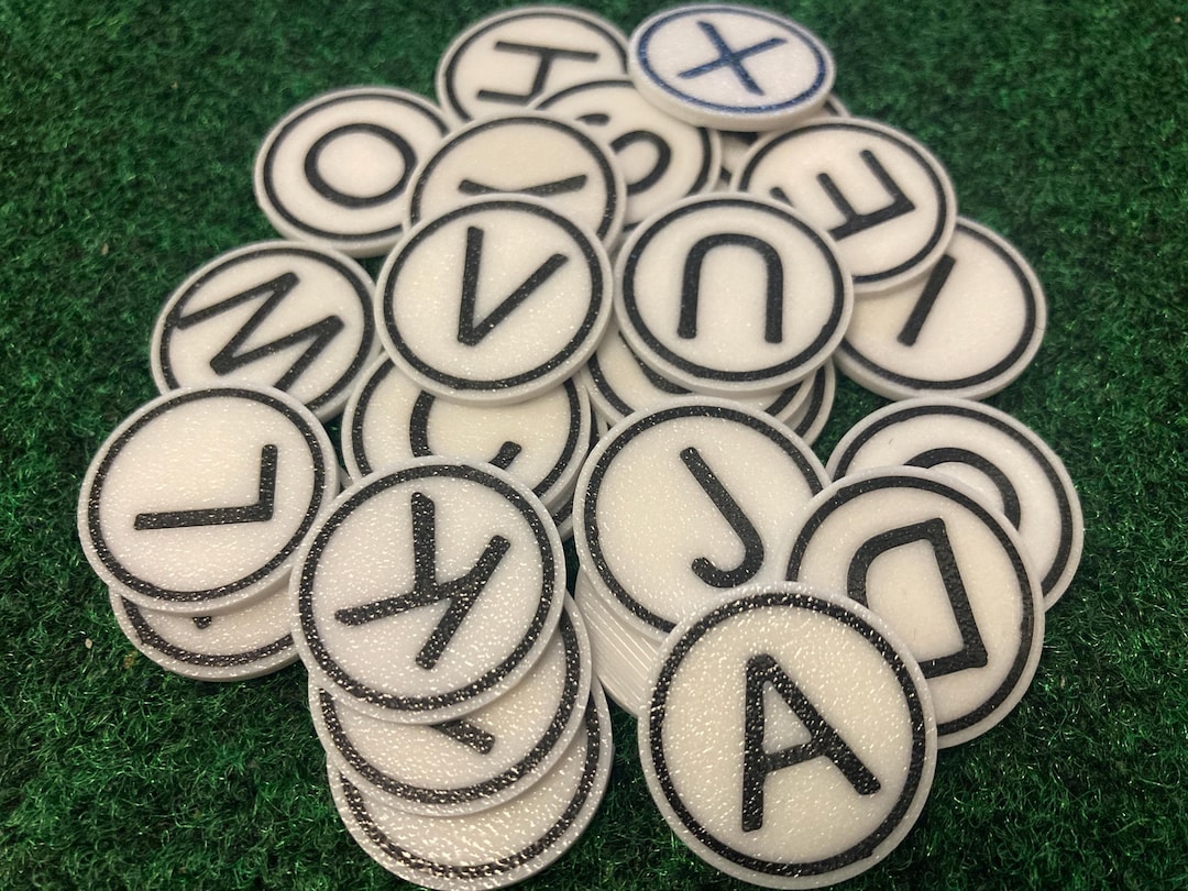 Alphabet Gaming Tokens, Coins, Chips, Discs, for Games, Drawings and ...