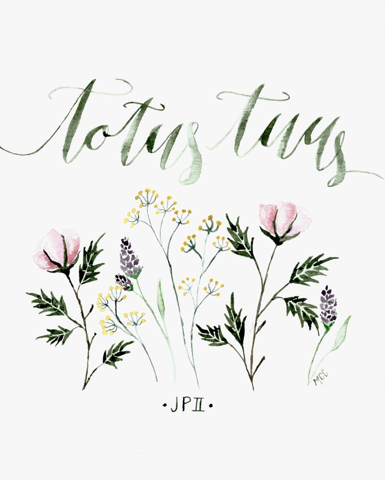 Totus Tuus Watercolor Print - Etsy