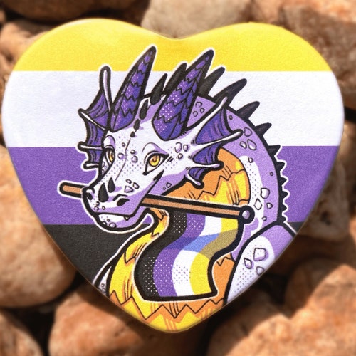 Foxy Lgbtq Pride Enamel Pin Non Binaryenby Etsy