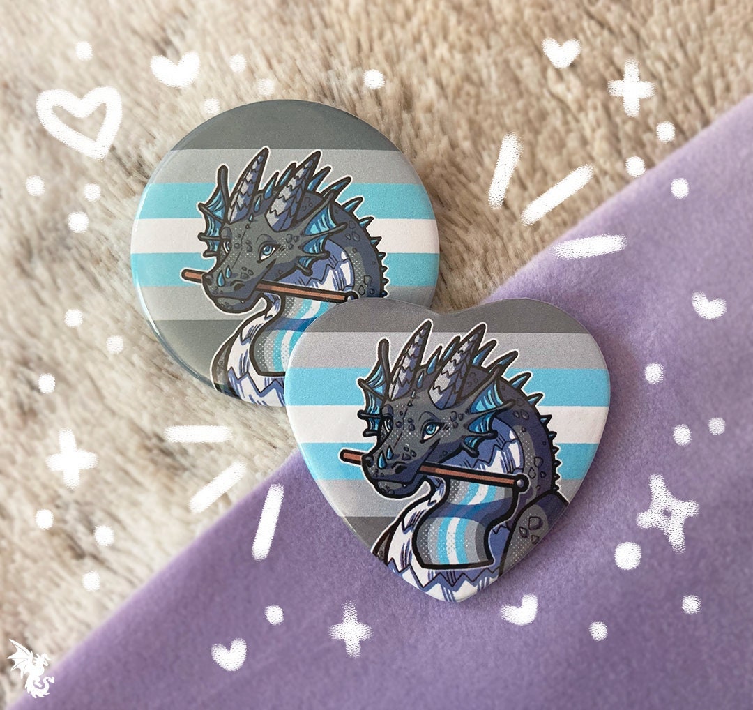 Demiboy Pride Dragon Button 2.25 Dragon Button Pin Badge - Etsy Norway