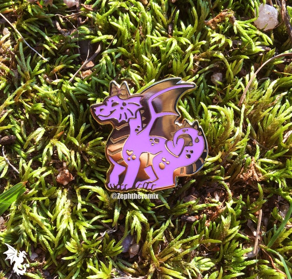 Purple Dragon Enamel Pin 1 Hard Enamel Gold Dragon Pin | Etsy
