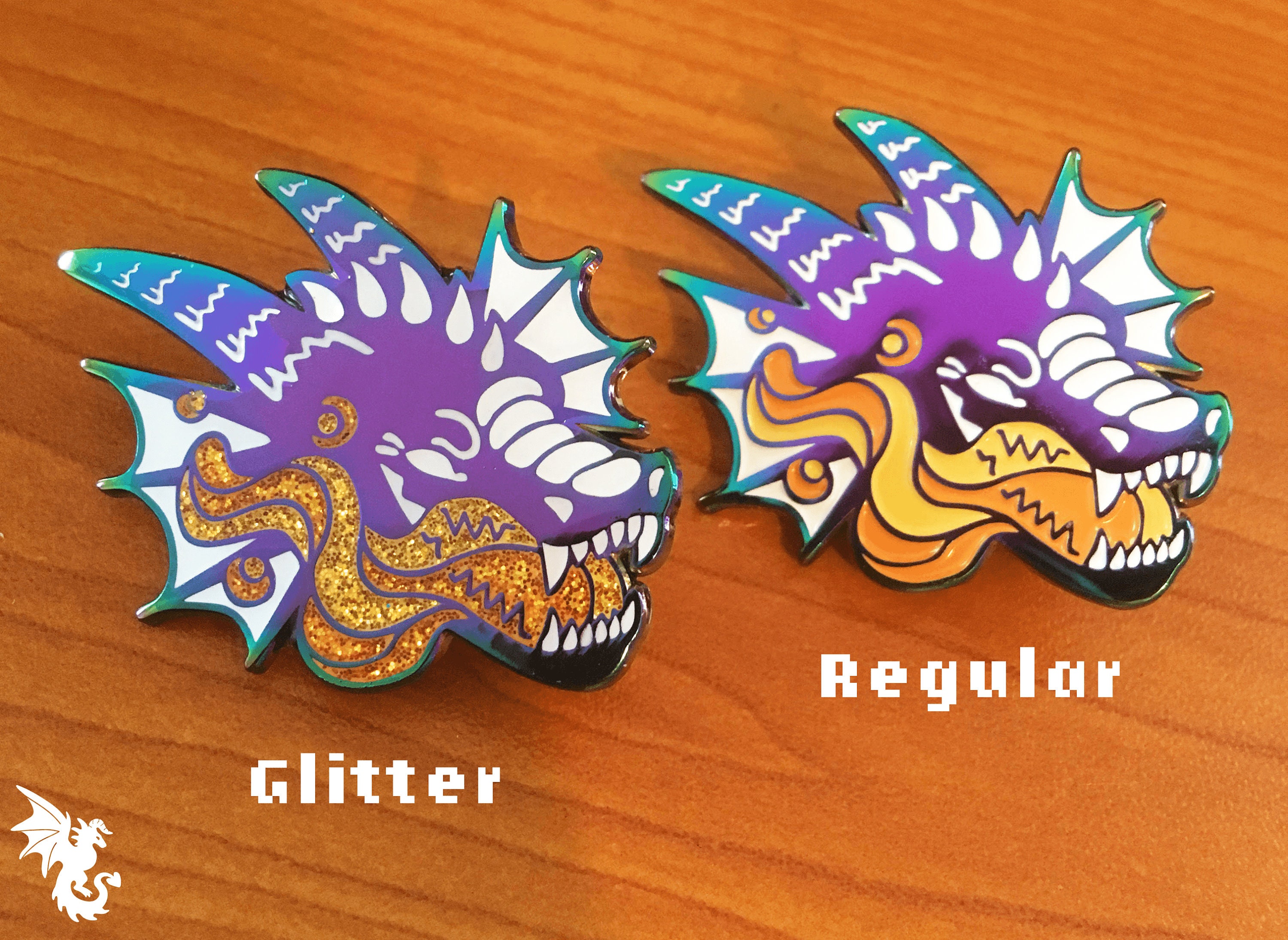 Rainbow Dragon Enamel Pin 1.5 Anodized Metal Glitter - Etsy