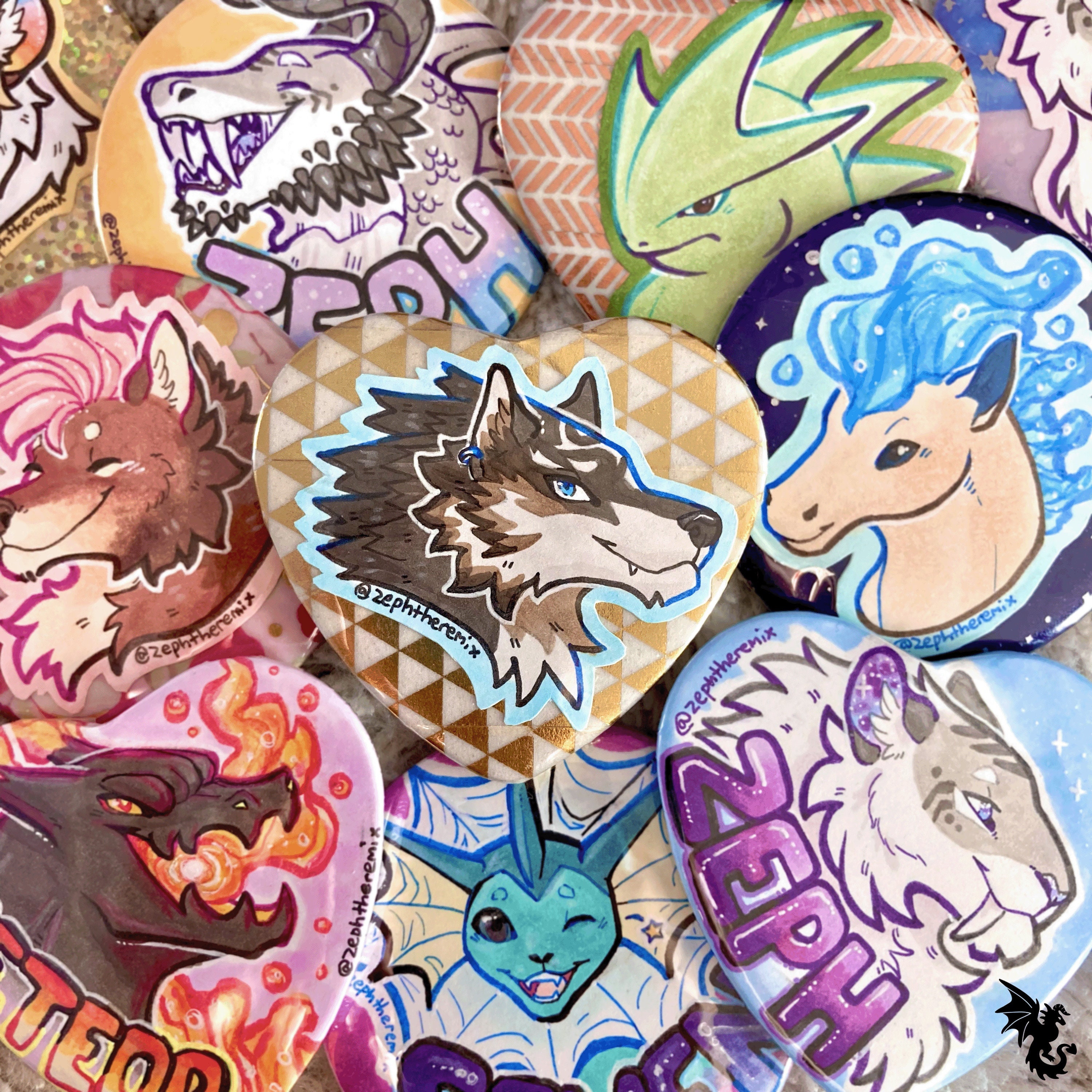 Custom Button Commissions Hand-drawn Character Pin Badge - Etsy