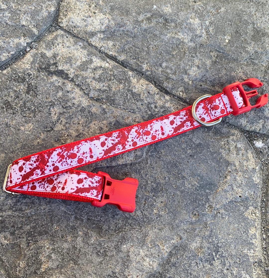 Blood Splatter Dog Collar, Bloody Dog Collar, True Crime Dog, True ...