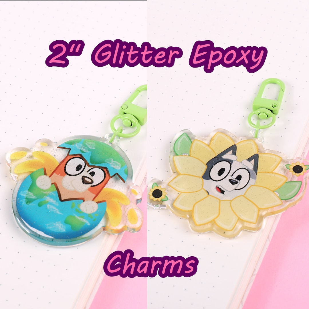 Bluey Charms Glitter Epoxy 2 Inch - Etsy