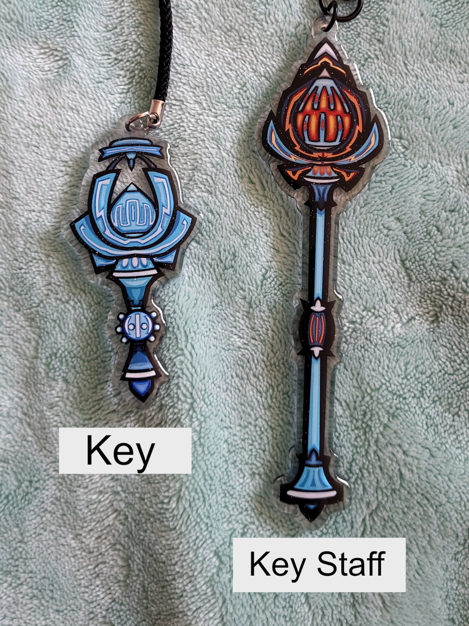Centaurworld Inspired Key and Key Staff Acrylic Charms | Etsy Hong Kong