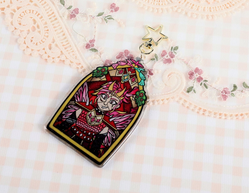 Amphibia Calamity Trio Keychain: Stained Glass Glitter Epoxy Charm - Etsy