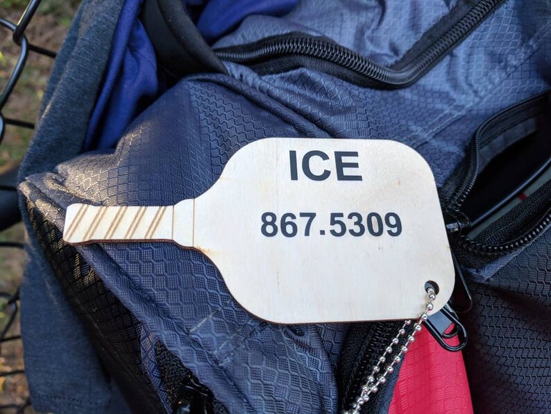 Pickleball Paddle ICE (in Case of Emergency) Bag Tag - Etsy