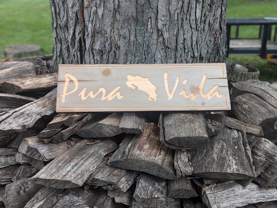 Rustic Pura Vida Sign Costa Rica Sign - Etsy