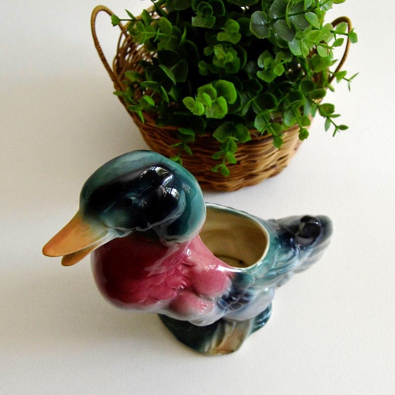 Vintage Mallard Duck Planter Ceramic Duck Decor - Etsy