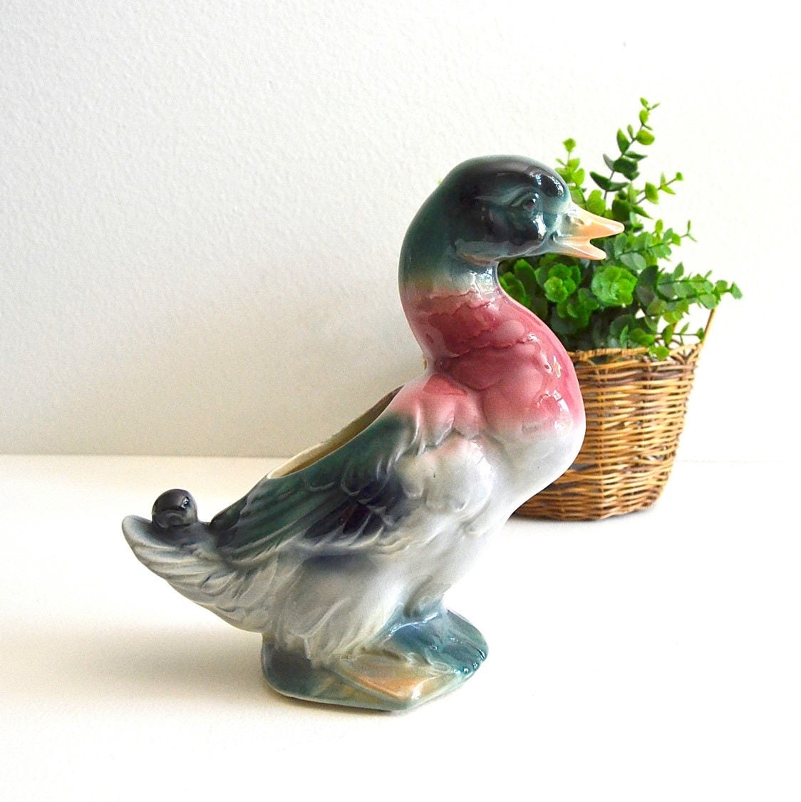 Vintage Mallard Duck Planter Ceramic Duck Decor - Etsy