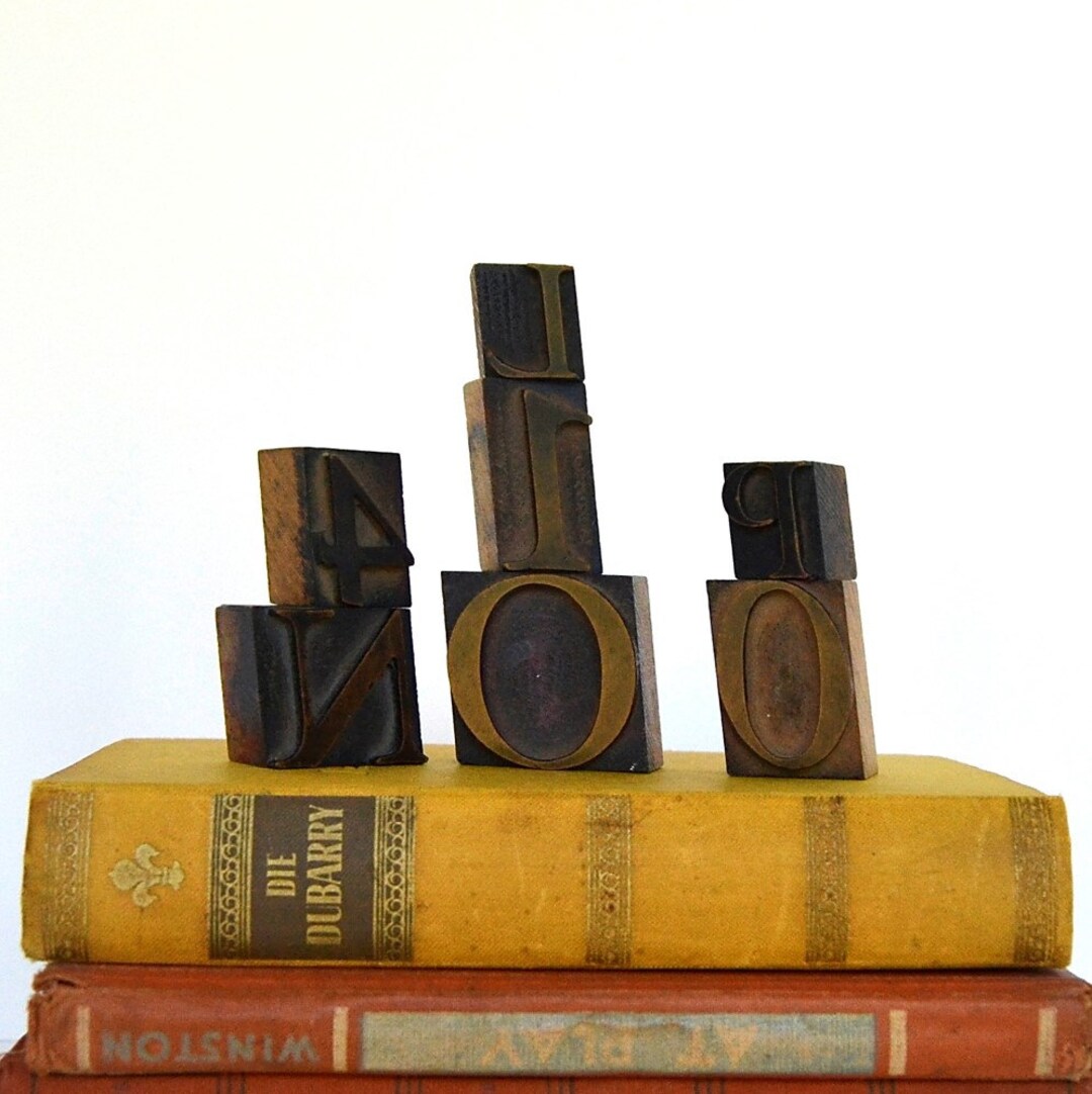 Vintage Wooden Letterpress Printing Blocks Typography Printing Blocks ...