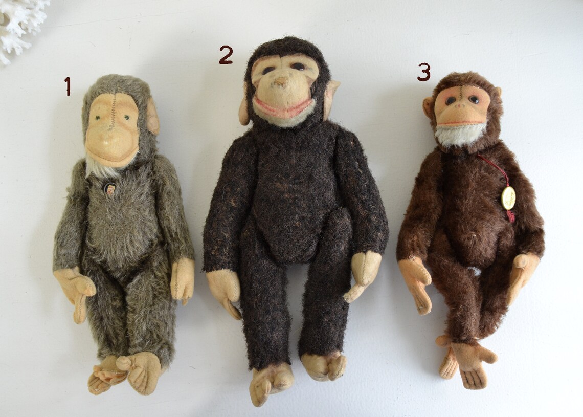 Vintage ONE Stuffed Monkey Collectible Monkeys Hermann Monkey - Etsy