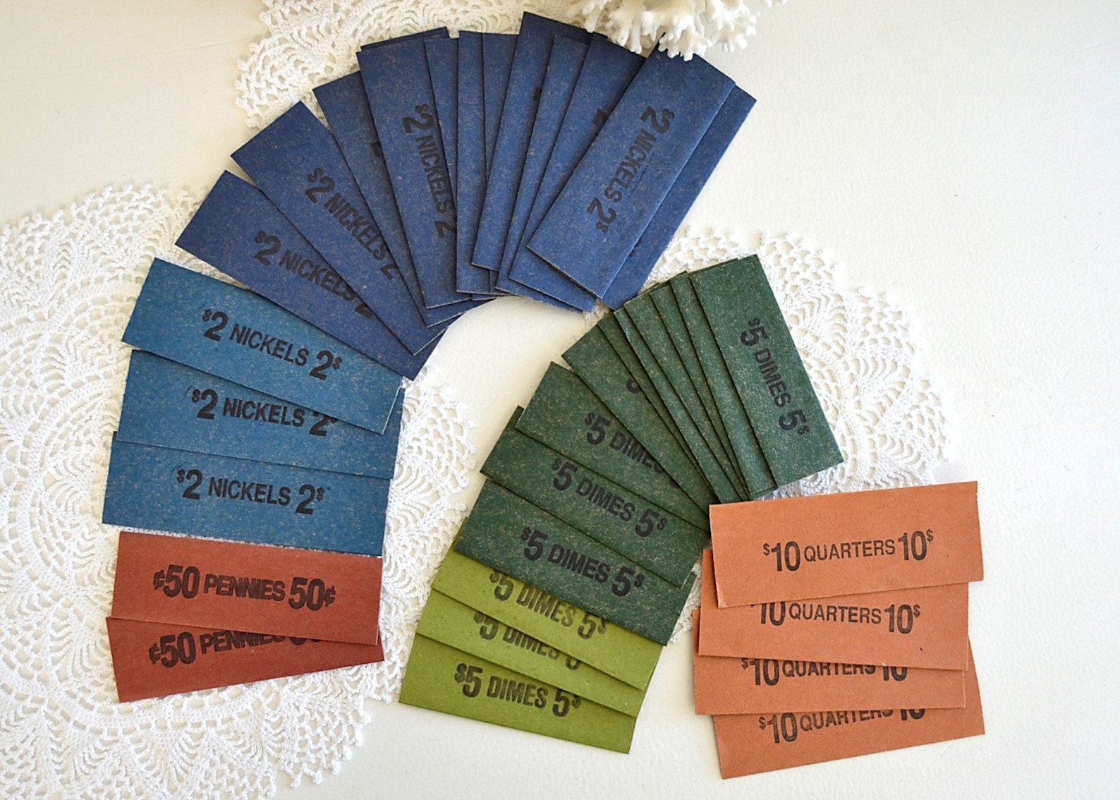 Vintage THIRTY-FIVE Coin Sleeves Paper Coin Sleeves Coin Wrappers Penny ...