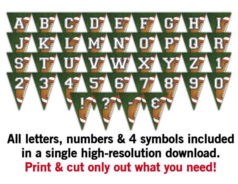 Football Pennant-style Banner | Instant .PDF Download | Includes All ...