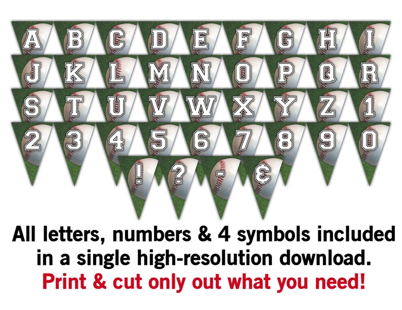 Baseball Pennant-style Banner | Instant .PDF Download | Includes All ...