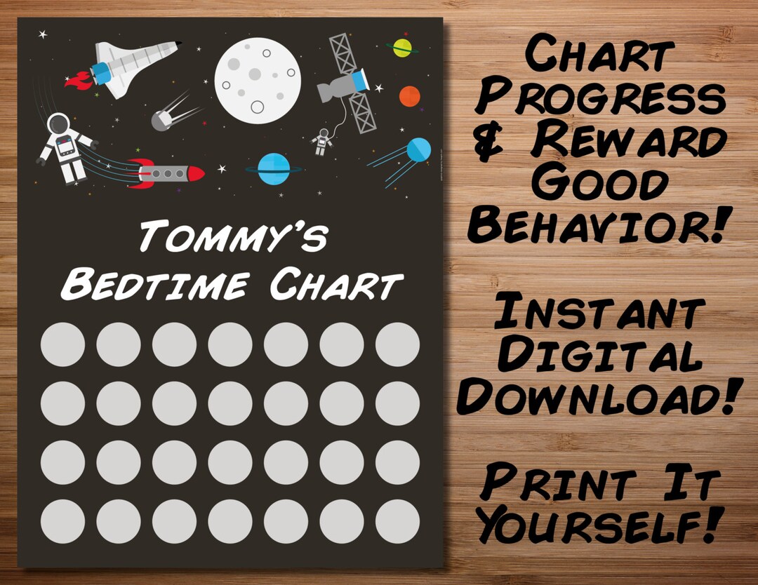 Astronauts in Space Bedtime Chart | Chart Progress + Reward Good ...