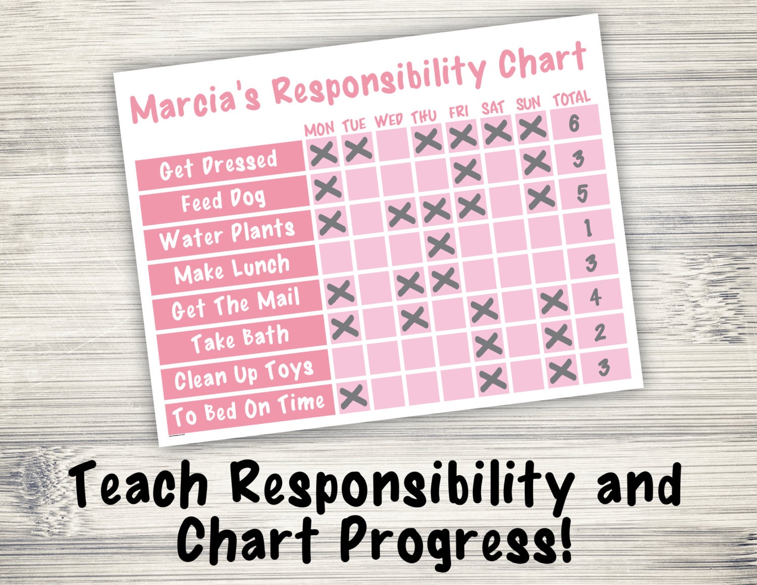 Responsibility Chart / Chore Chart | Digital Download | 4 Color Options ...