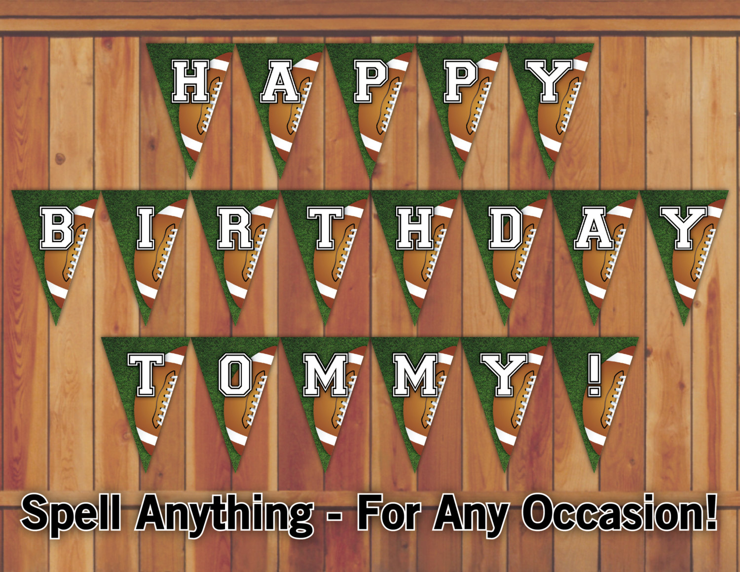 Football Pennant-style Banner | Instant .PDF Download | Includes All ...