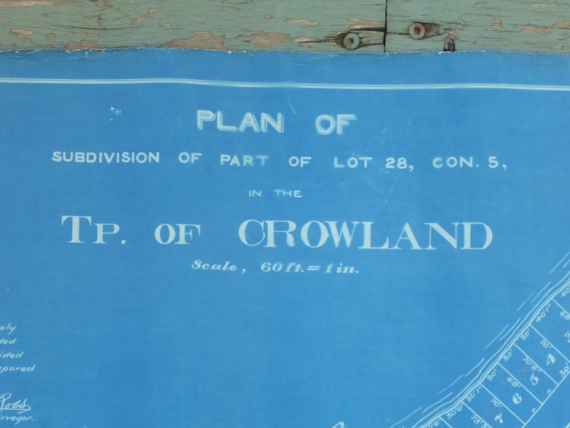 1913 Blueprint of a Plan of Subdivision on Riverside Drive Welland ...