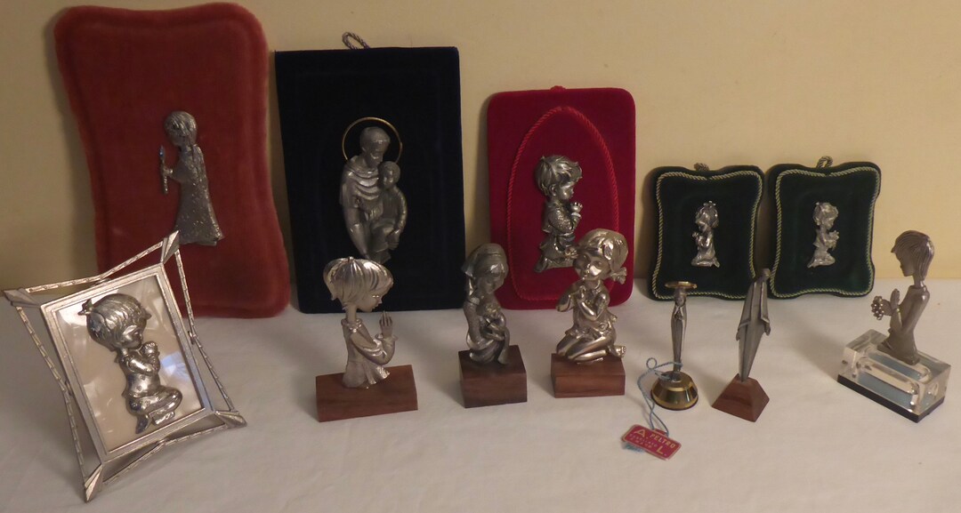 Lot of Vintage Pewter Religious Decor Items Made in Italy-vintage ...