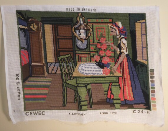 Vintage Completed Needlepoint Vintage Needlepoint Made in - Etsy