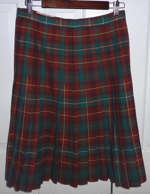 Authentic Nat Gordon 100% Wool Plaid Tartan Pleated … - Gem